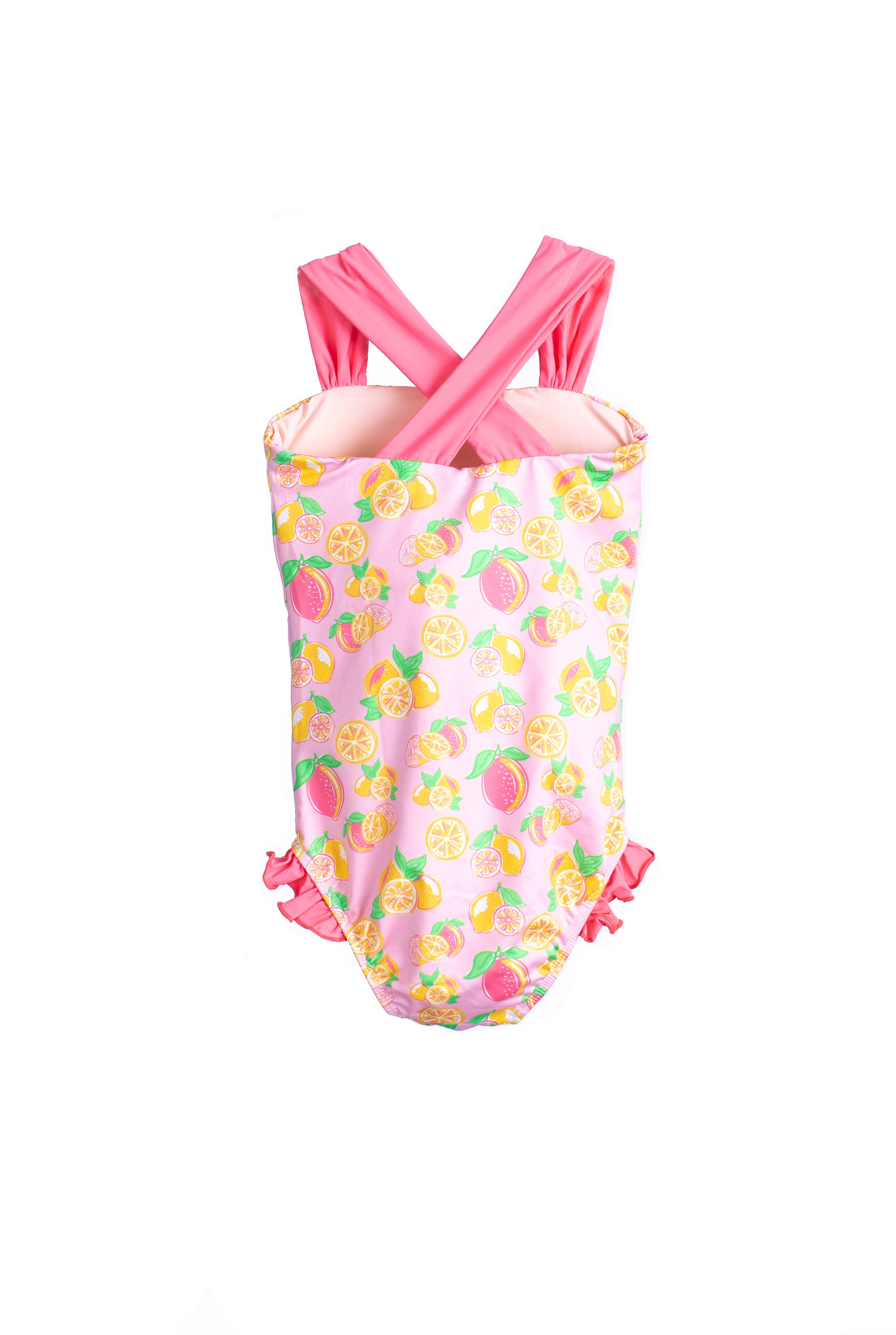 Girls One Piece Swimsuit in Pink Lemonade | Hadley's Bungalow