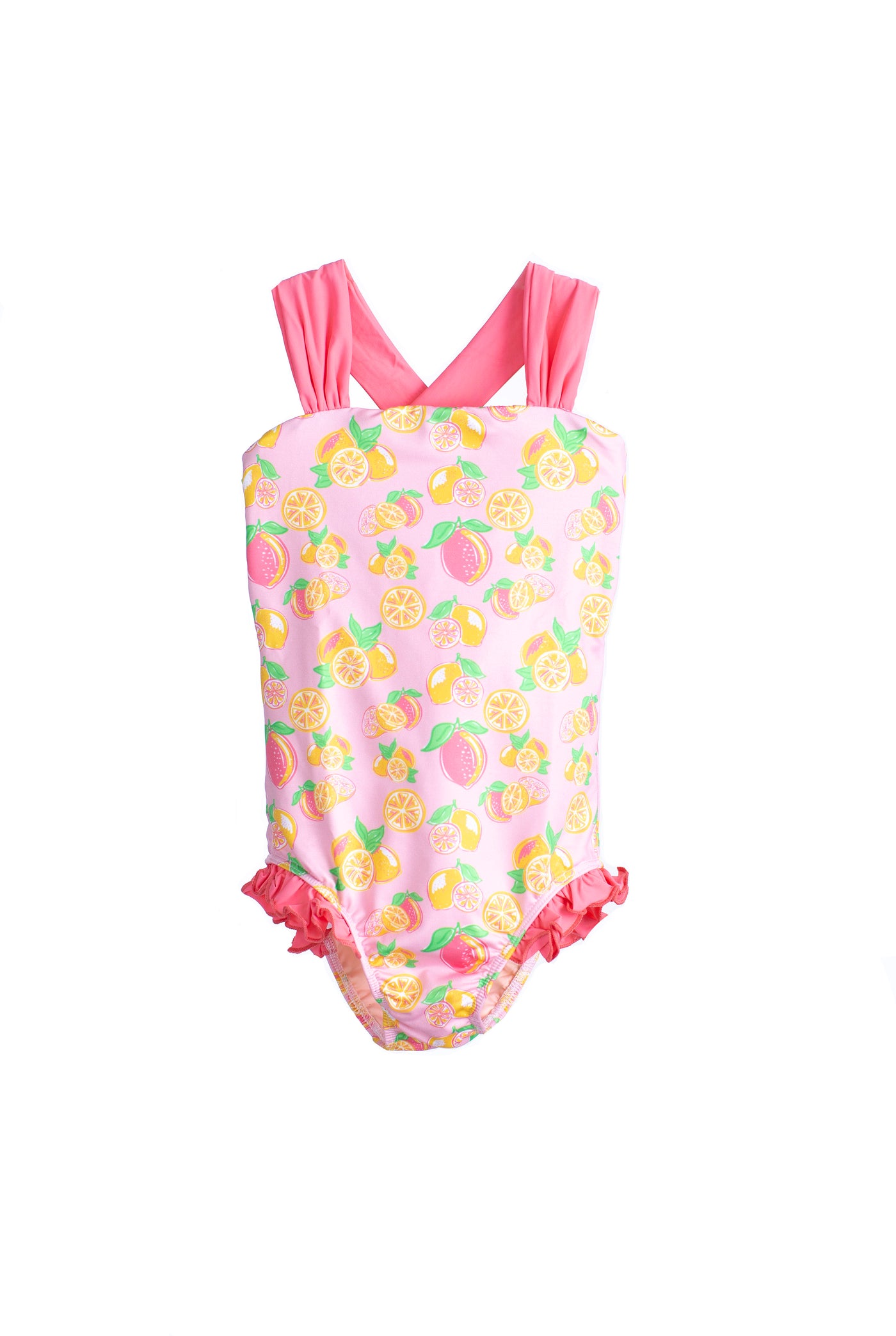 Girls One Piece Swimsuit in Pink Lemonade | Hadley's Bungalow